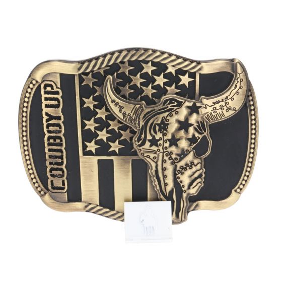 Cowboy Up Strength in Heritage Attitude Buckle | Montana Silversmiths